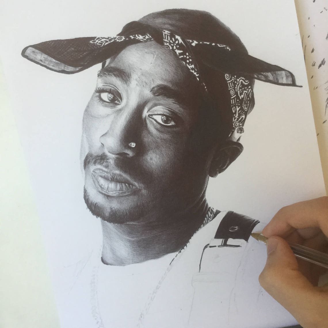 8.27 11.69 Print of Tupac Shakur Originally Hand - Etsy