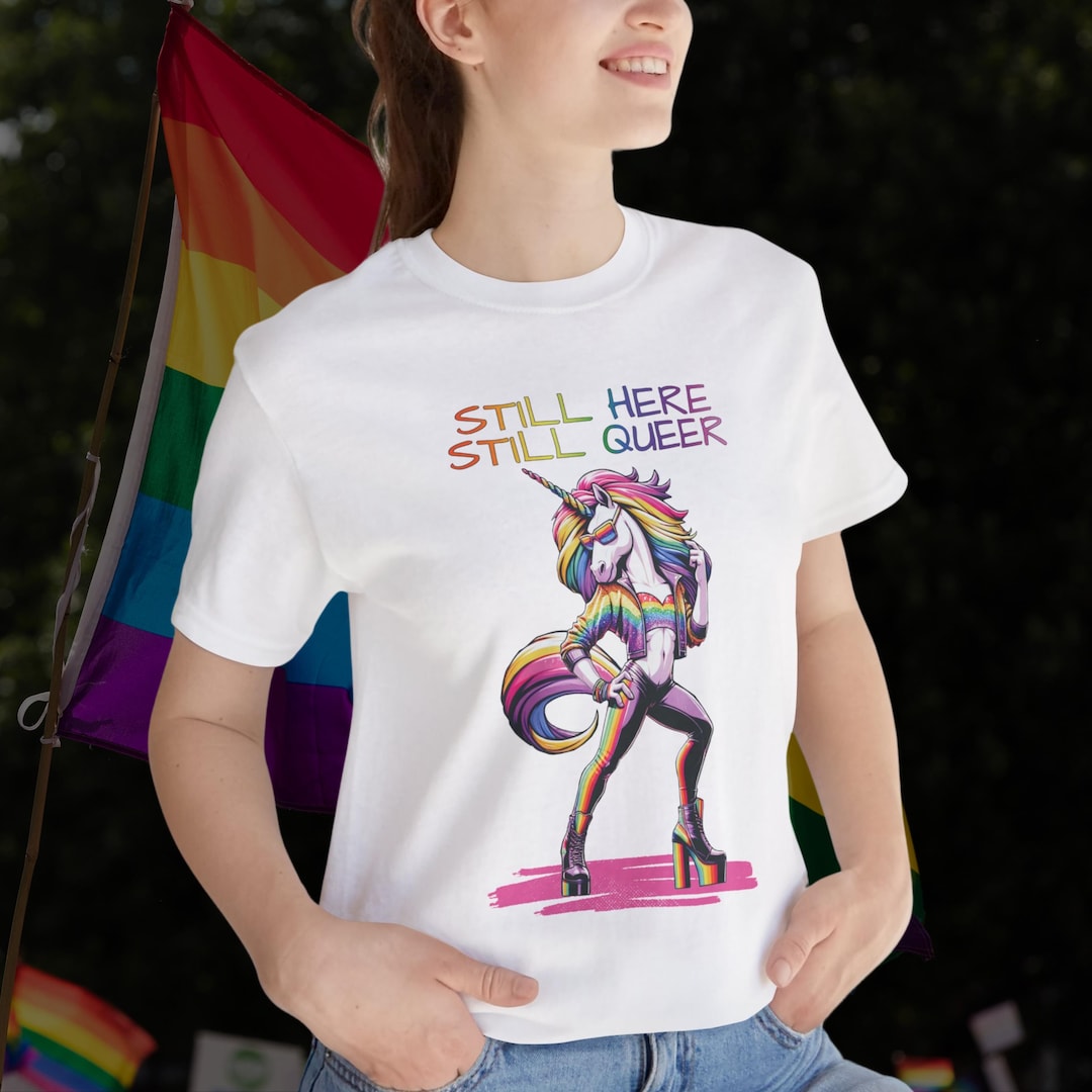 Pride Month LGBTQ Shirt With Rainbow Unicorn | Vibrant Queer Graphic ...