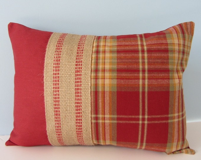 Rustic French Country Throw Pillow Cover. Plaid Pillow. Cabin Pillow ...