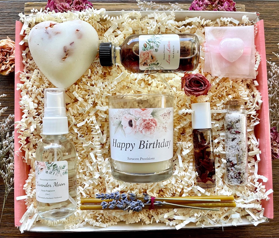 Happy Birthday Spa Gift Box | Handcrafted Floral Self-care Set | Unique ...
