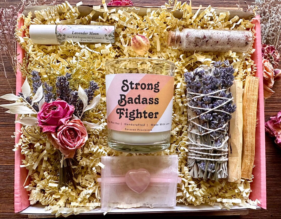 Strong Badass Fighter Spa Gift Set: Floral Candle, Bath Salts & More - Etsy