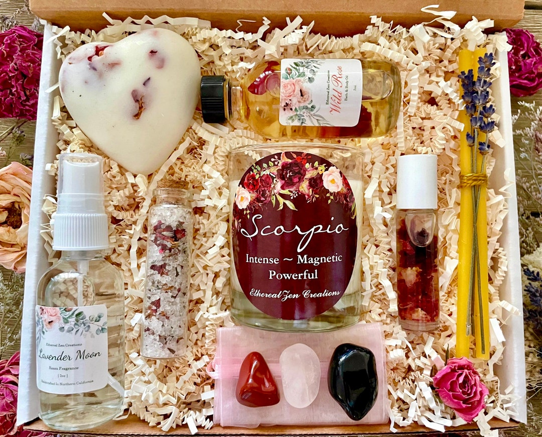 Scorpio Zodiac Sign Crystal Gift Set Gift Wrapped - Etsy