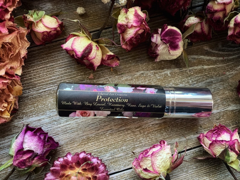 Protection Crystal & Botanical Roll-on Fragrance Oil | Etsy