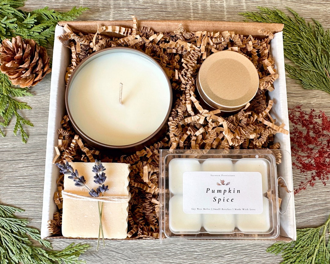 Holiday Candle Gift Box | Custom Gift Set | Gift Wrapped 100% Soy ...