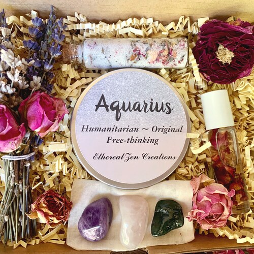 AQUARIUS GIFT BOX Zodiac Astrology Kit Birthday or Special - Etsy