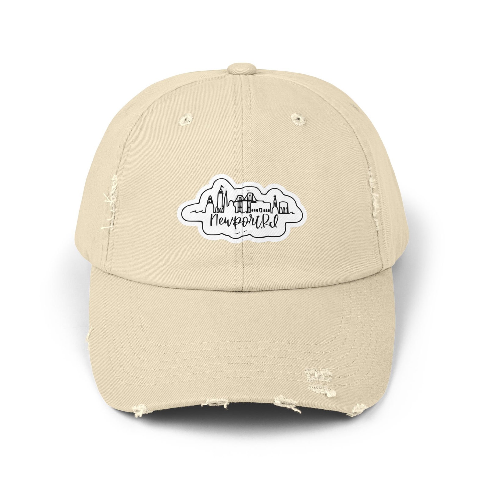 Newport Skyline Drawing Distressed Hat - Etsy