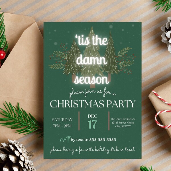 Tis the Season Party Invitation - Etsy