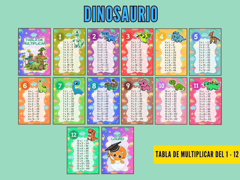 Tablas De Multiplicar Para Hacer Llaveros – 4 Diseños (capibara ...