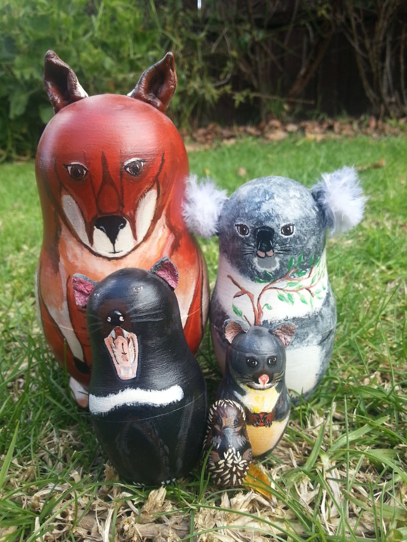 Australian Animals Nesting Dolls Babushka Matryoshka Set of 5 | Etsy