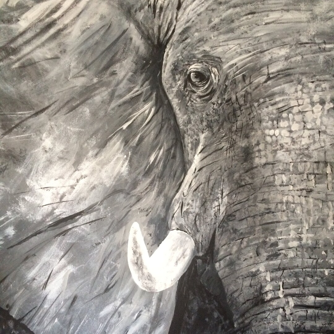 Endangered....elephant Art, Endangered Species - Etsy