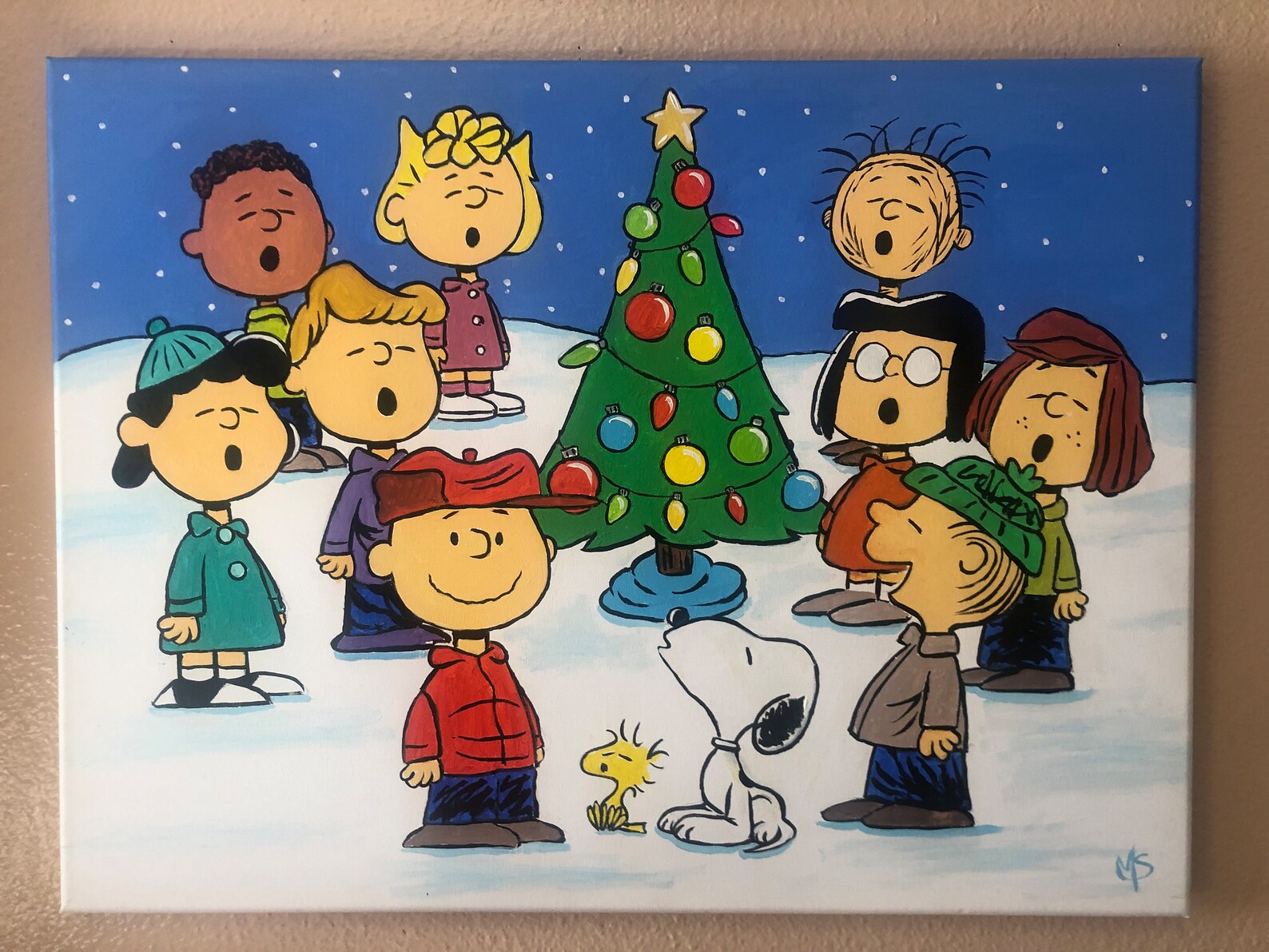 Oh Christmas Tree ....charlie Brown, Peanuts, Snoopy, Classic,fine Art ...