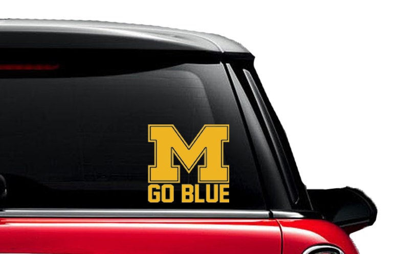 Uofm University of Michigan Wolverines Go Blue Decal Car | Etsy