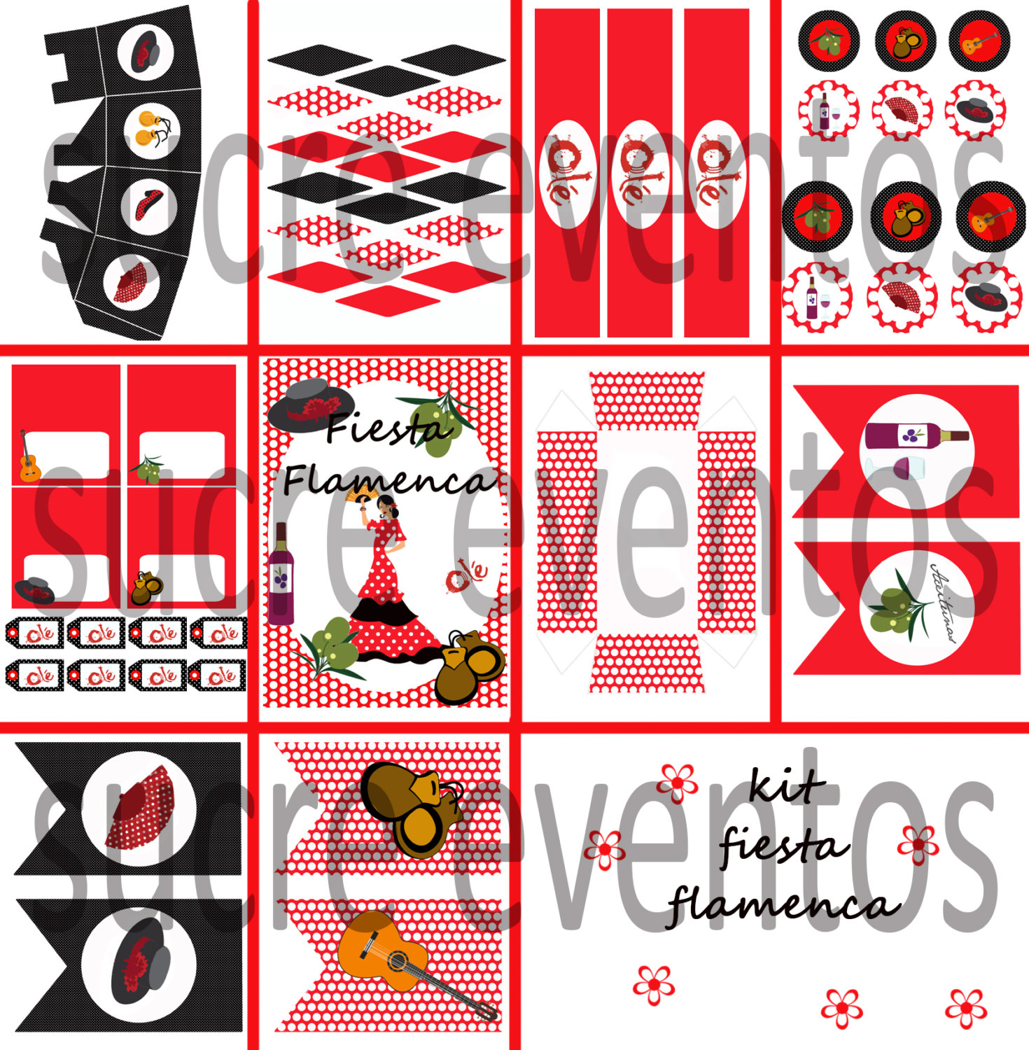 Printable Party Kit Decoration Party Candy Bar Printable Kit Party ...