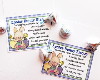 Easter Treat Bag Topper | PRINTABLE Easter Bunny Kisses Candy Treat Bag ...