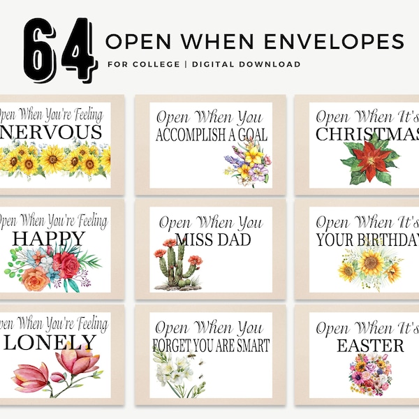 Open When College Envelopes - Etsy