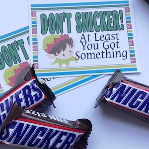 Snickers Christmas Candy Bag Topper Printable - Etsy