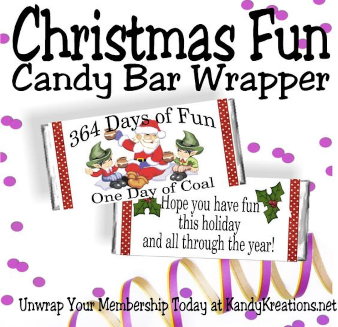 Fun Christmas Candy Bar Wrapper Printable - Etsy