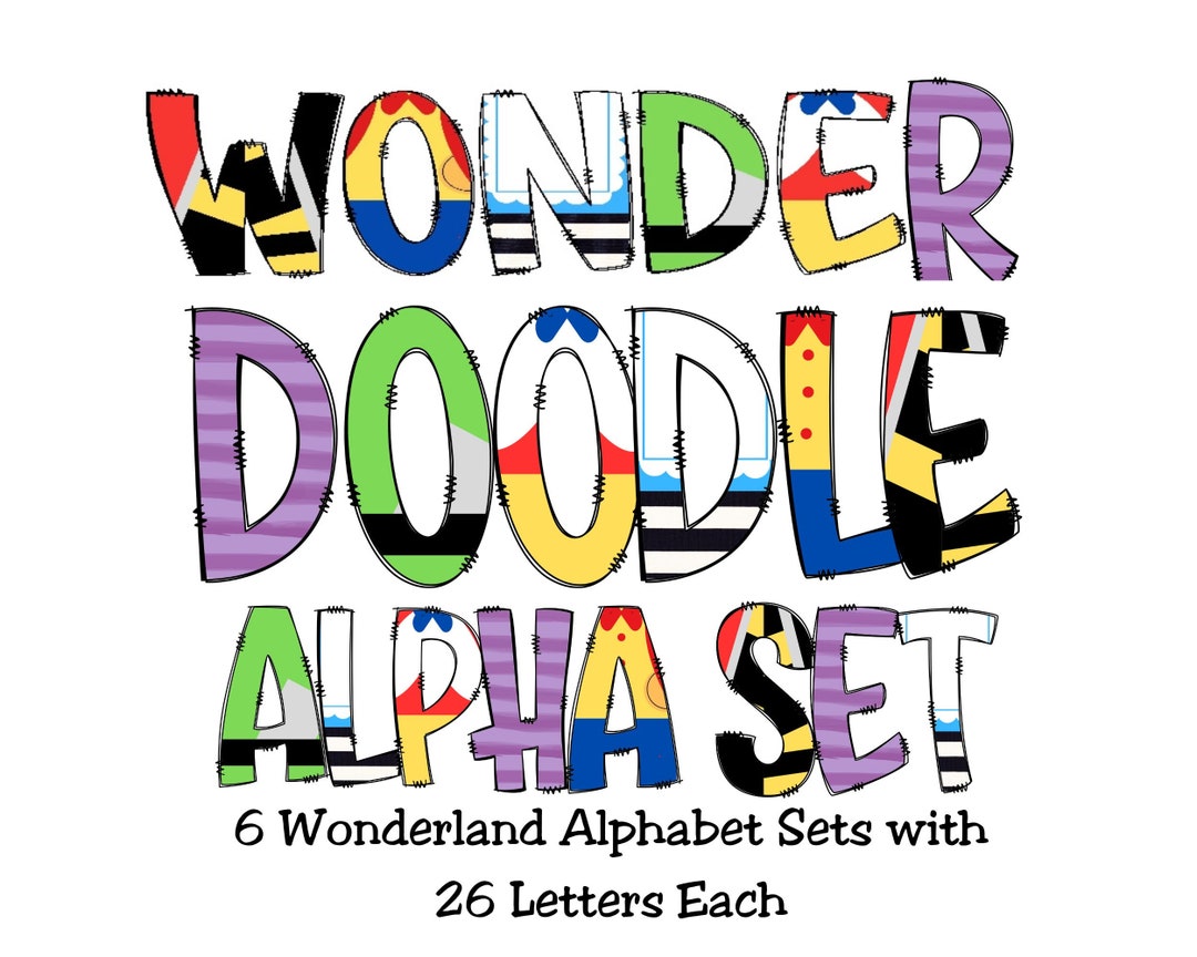 Alice in Wonderland Alphabet PNG Clipart Set of 6 Letters Onederland ...