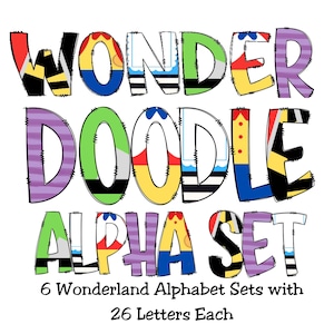 Alice in Wonderland Alphabet PNG Clipart Set of 6 Letters Onederland ...