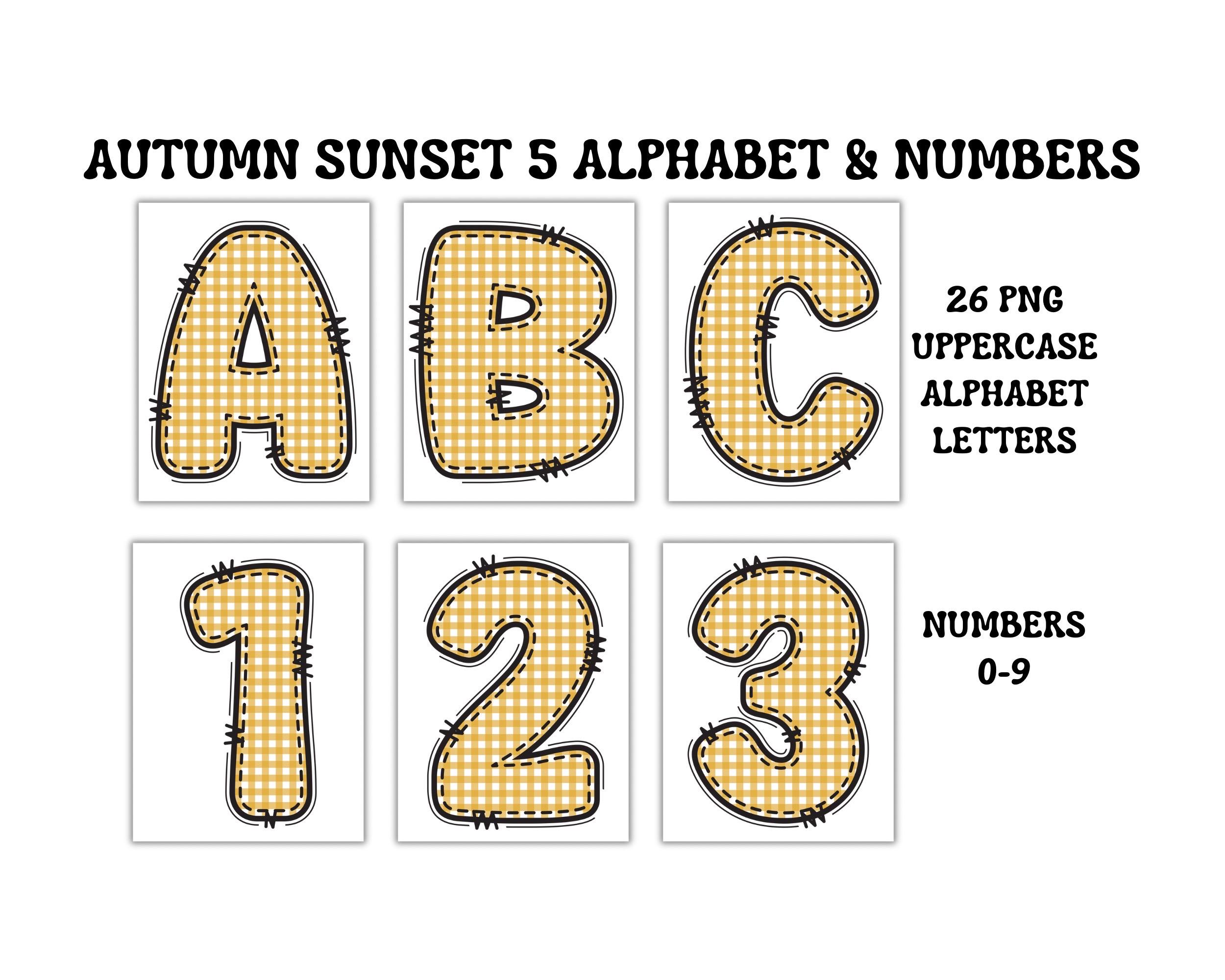 Fall Flower Alphabet PNG Clipart Set of 5 Autumn Rose Letters and ...