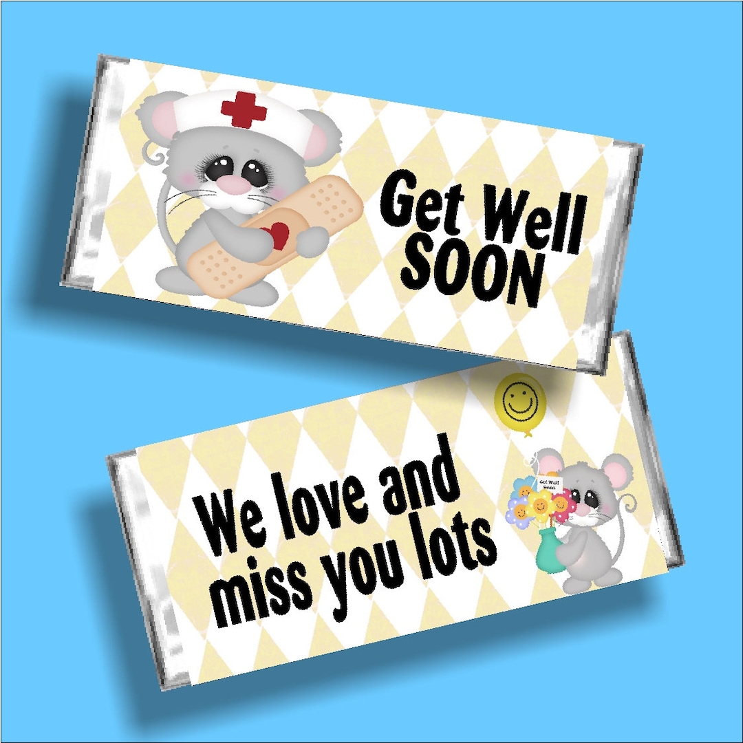 Get Well Soon Candy Bar Wrapper Printable - Etsy
