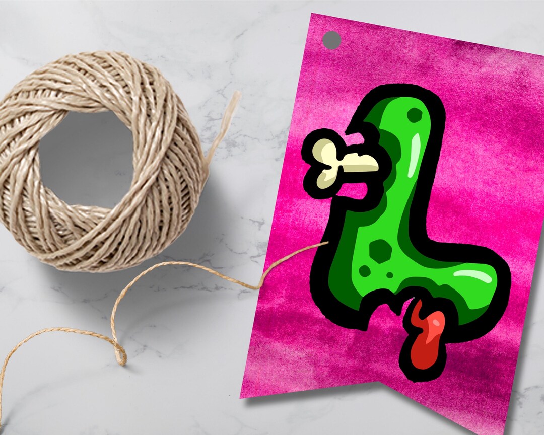 Zombie Halloween Banner, Digital Alphabet Letters A-Z Numbers 0-9 ...