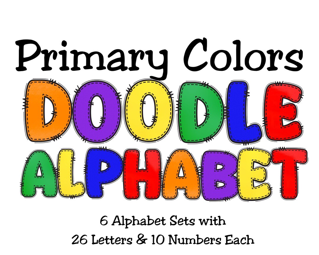 Primary Colors Alphabet Clip, Doodle Letters Png Clip Art Alphabet ...