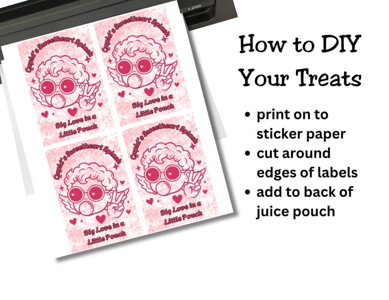 Valentine Capri Sun Label Printable, Cupid Juice Pouch Label, Kids ...