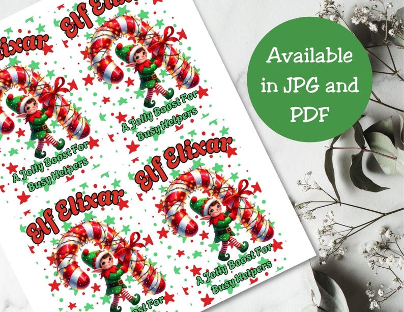 Elf Elixar Capri Sun Labels, Christmas Printable Drink Labels for Kids ...