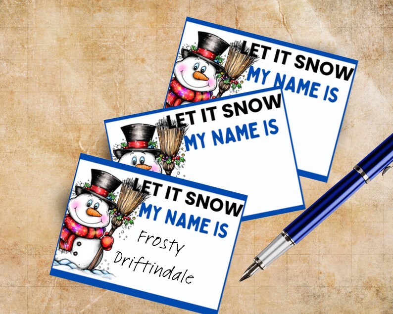 Whats Your Christmas Snowman Name Game and Name Tags, Snowman Name ...