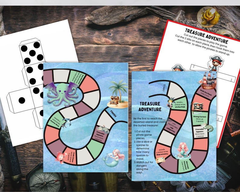 Pirate Board Game, Ahoy Matey! Treasure Hunt Board Game for Kids ...