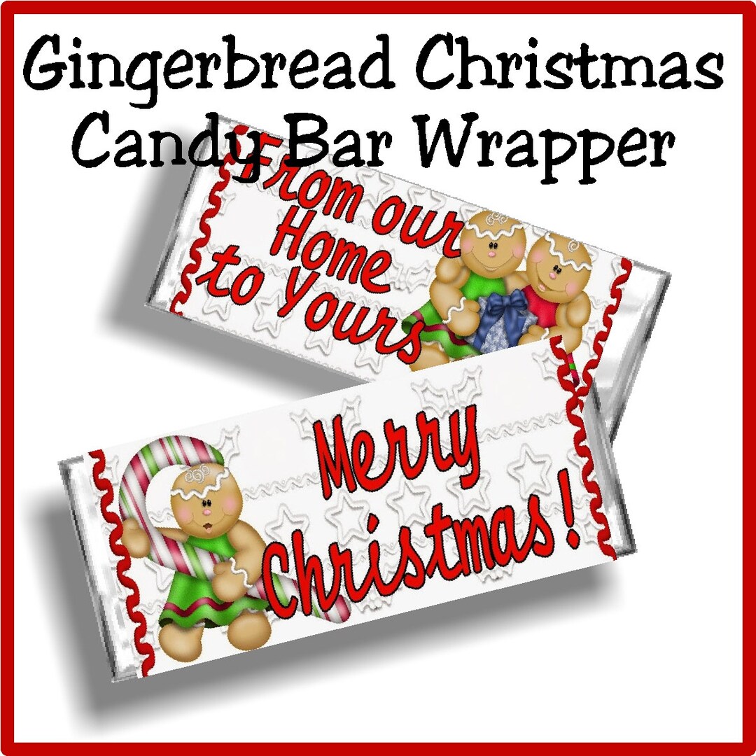 Gingerbread Christmas Candy Bar Wrapper Printable - Etsy