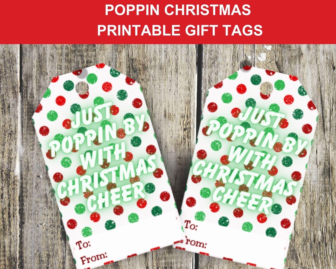 Poppin Christmas Gift Tags, Printable Gift Tags, Popcorn Christmas Tags ...