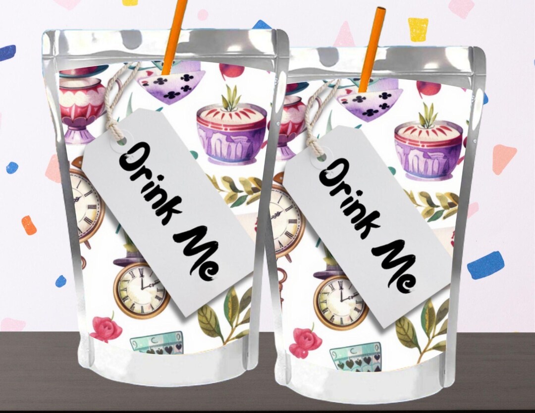 Alice in Wonderland Capri Sun Label Printable, Drink Me Party Drink ...