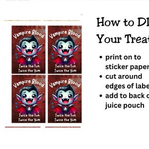 Vampire Blood Capri Sun Label Printable, Halloween Party Drink Juice ...