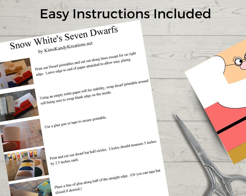 Snow White's Seven Dwarfs Printable File - Etsy