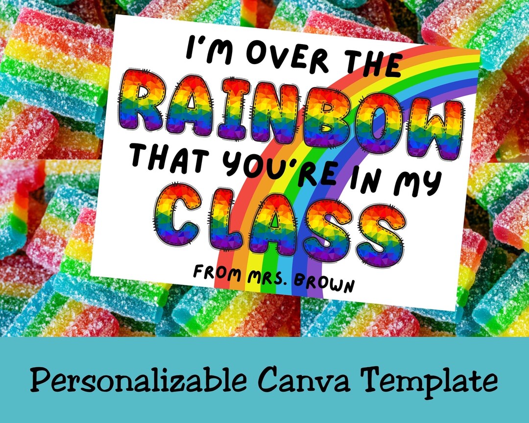 I’m Over the Rainbow Back First Day School Gift From Teacher Treat Tag ...