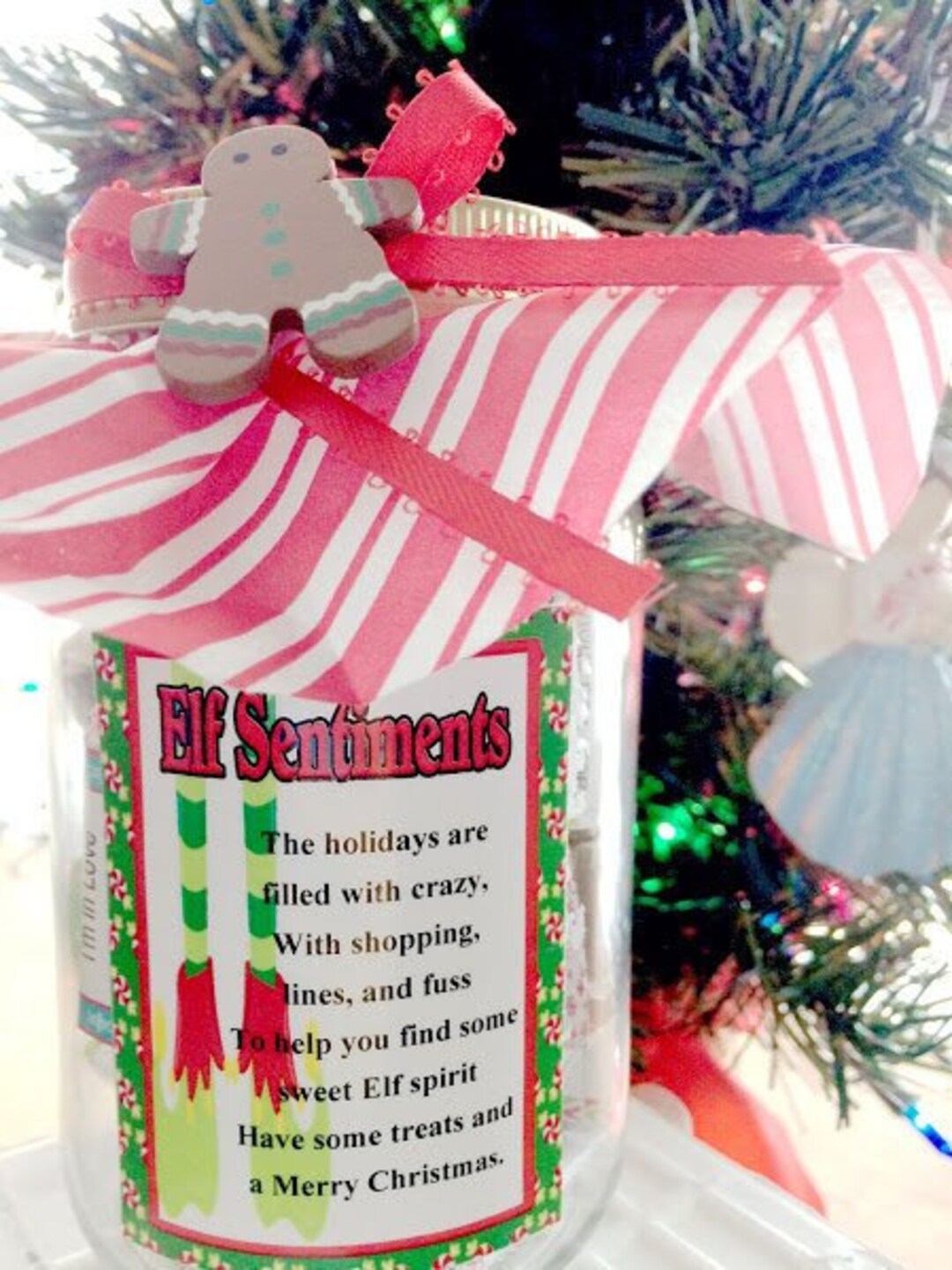 Elf Sentiments Christmas Candy Jar Printable Gift Idea - Etsy