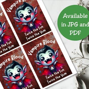 Vampire Blood Capri Sun Label Printable, Halloween Party Drink Juice ...