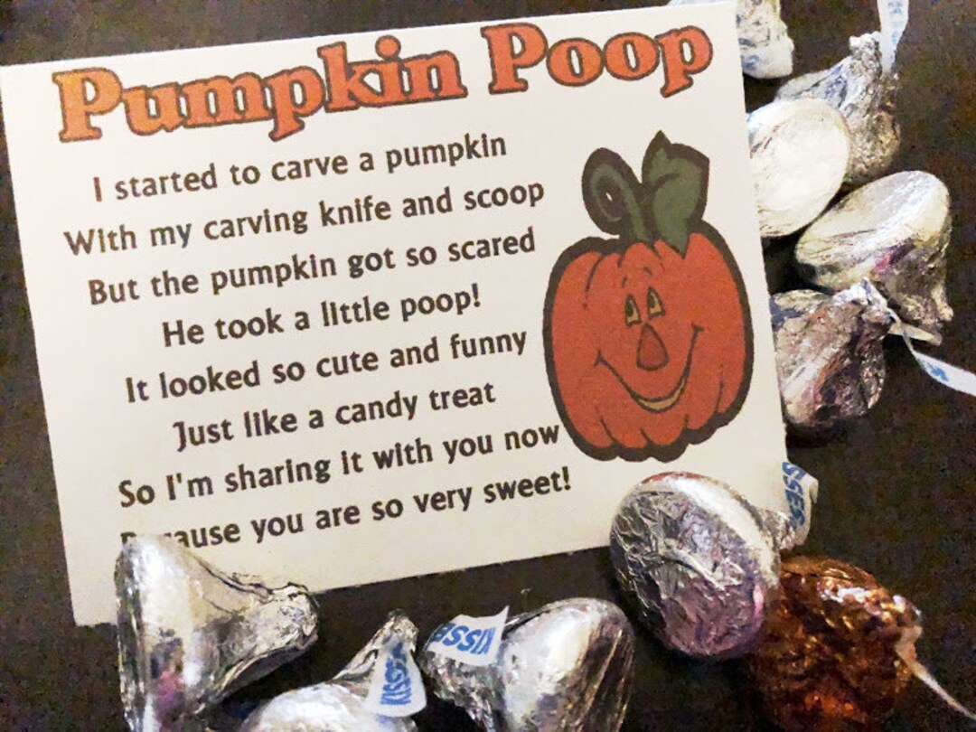 Pumpkin Poop Printable Bag Topper, Halloween Bag Topper, School Treat ...