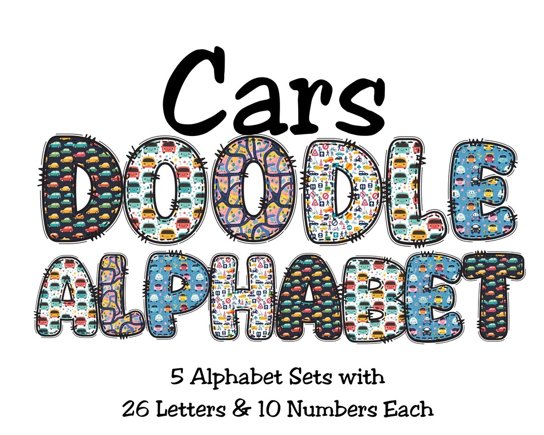 Car Alphabet Clip Art for Vehicle Birthday Party or Baby Shower, 224 - Etsy