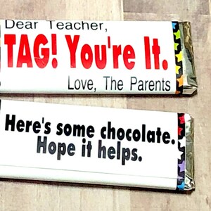 Teacher Gift Candy Bar Wrapper Digital Printable, Back to School ...