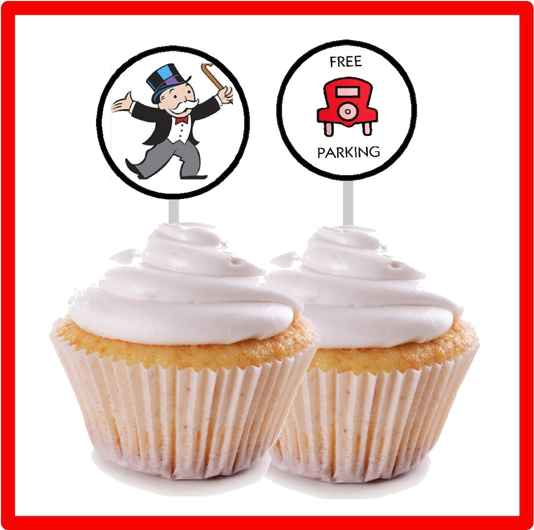 Monopoly Game Night Printable Cupcake Wrapper and Topper, Game Date ...