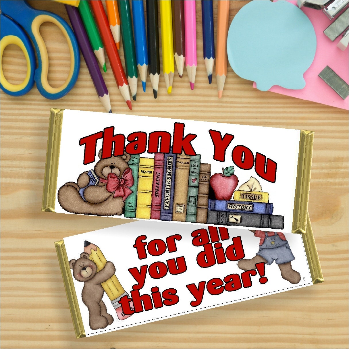 School Thank You Candy Bar Wrapper Printable | Etsy