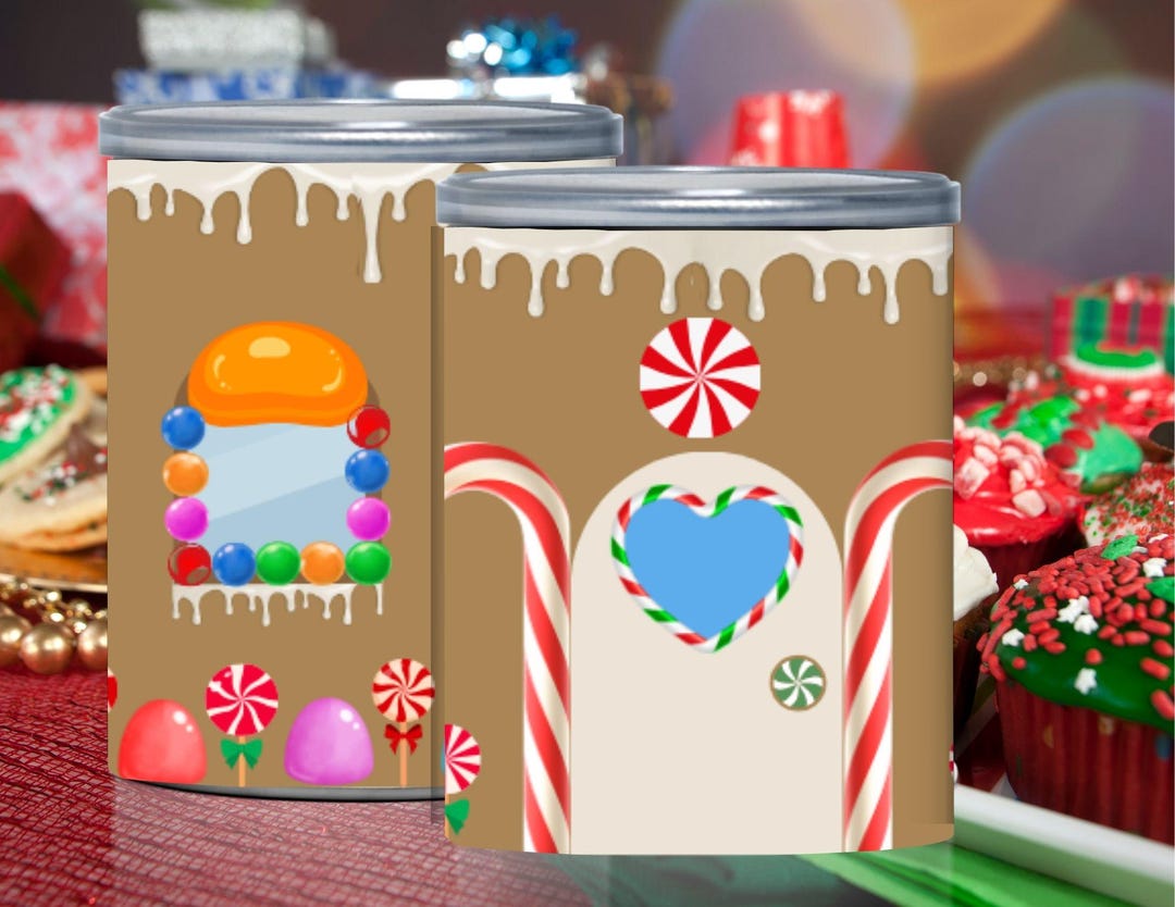 Gingerbread House Pringles Can Label Printable, Kids Christmas Party ...