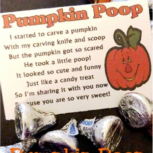 Pumpkin Poop Printable Bag Topper, Halloween Bag Topper, School Treat ...