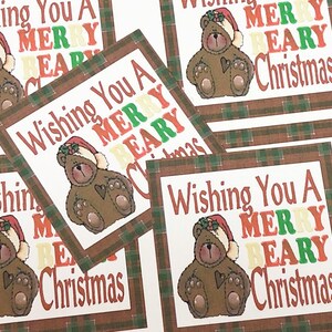 Merry Beary Christmas Bag Topper Printable, Gummy Bear Holiday Treat ...