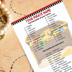 Whats Your Pirate Name Printable Game, Pirate Party Name Generator Game ...