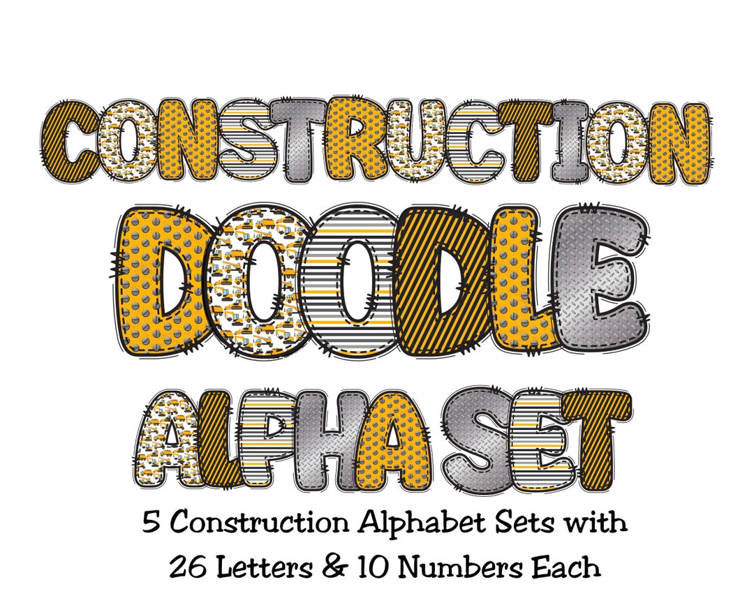 Construction Alphabet PNG Clipart Set of 5 Construction Letters and ...