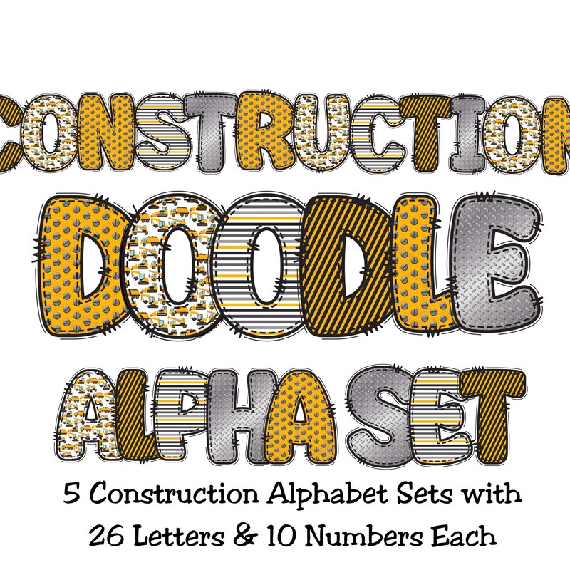 Construction Alphabet Png - Etsy